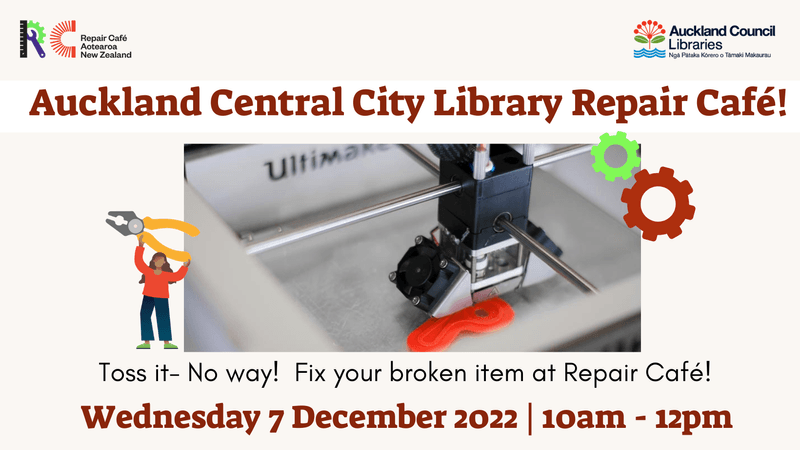 Auckland Central City Library Repair Cafe - Auckland - Eventfinda