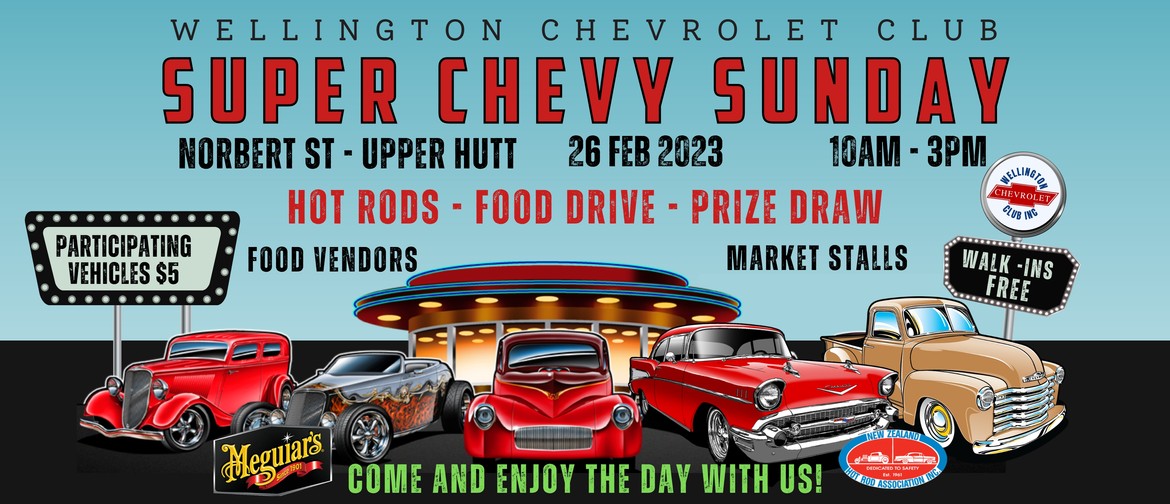 Super Chevy Sunday & Food Drive - Upper Hutt - Eventfinda