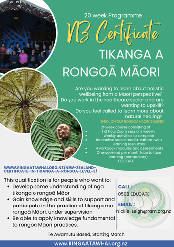 Level 3 Rongoa Maori Course - Te Awamutu - Eventfinda