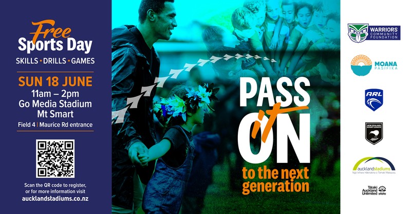 Pass It On - Free sports day at Go Media Stadium - Auckland - Eventfinda