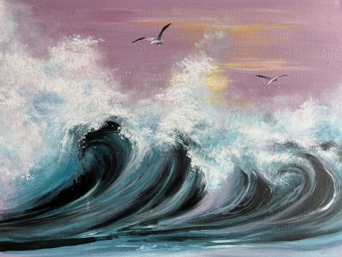 Sip & Paint Sat Arvo - Sunset Waves - Auckland - Eventfinda
