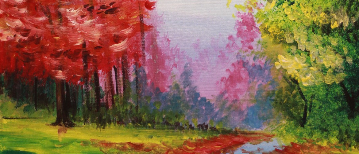 Paint n Chill - Bob Ross Colourful Trees - Auckland - Eventfinda