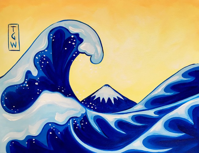 Paint and Wine Night - The Great Wave - Gisborne - Eventfinda